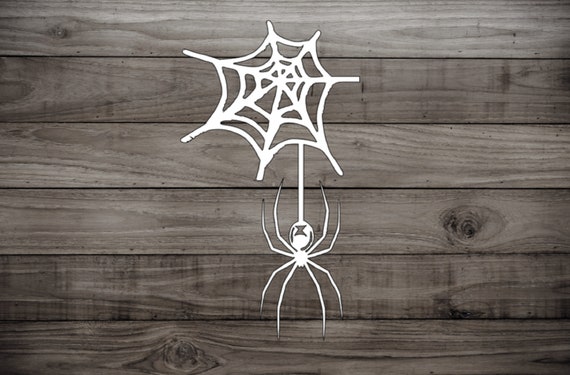 2 Spider Web With Spider Vinyl Decal Halloween - Etsy