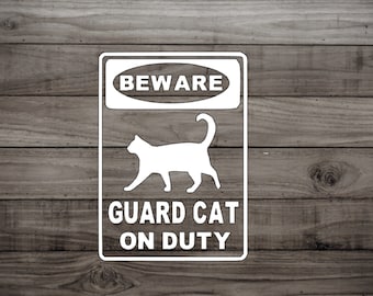 Beware of the Dog Cat Funny Business Glass Door Vinyl Window - Etsy