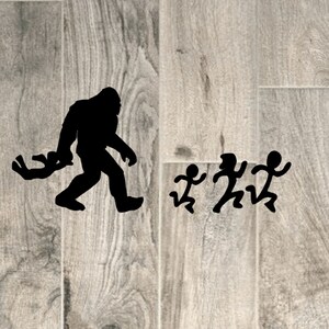 2 Sasquatch Chasing Family Vinyl Decals. Car, Window, Laptop Decal ...