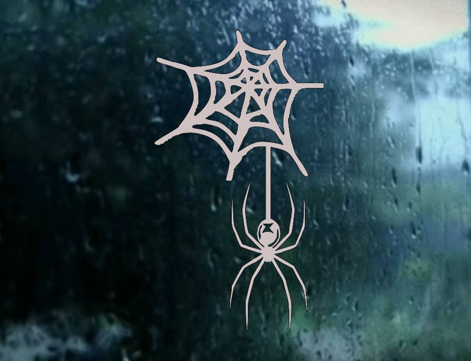 2 Spider Web With Spider Vinyl Decal, Halloween - Etsy