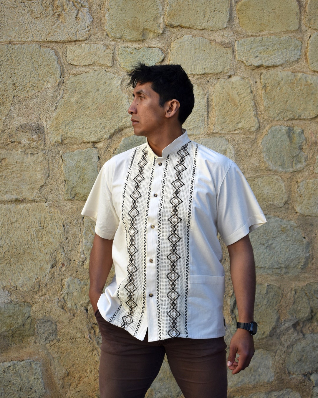 Mexican Guayabera, Manta Shirt, Oxford Shirt, Mexican Shirt, Oaxaca Man ...