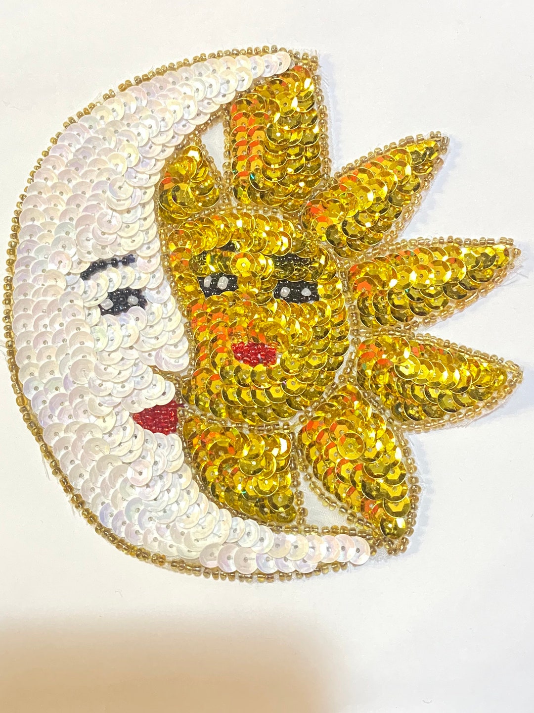 Mexican Sun and Moon Sequin Patch,sequin Patching, Sew on Patch, Patch ...