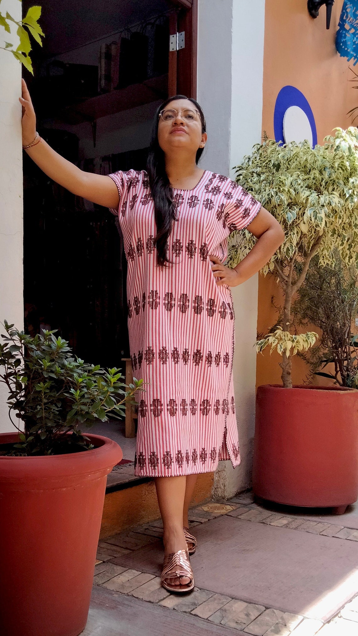 Mexican Dress, Loom Huipil, Oaxaca , Hippie Dress, Boho Long Dress ...