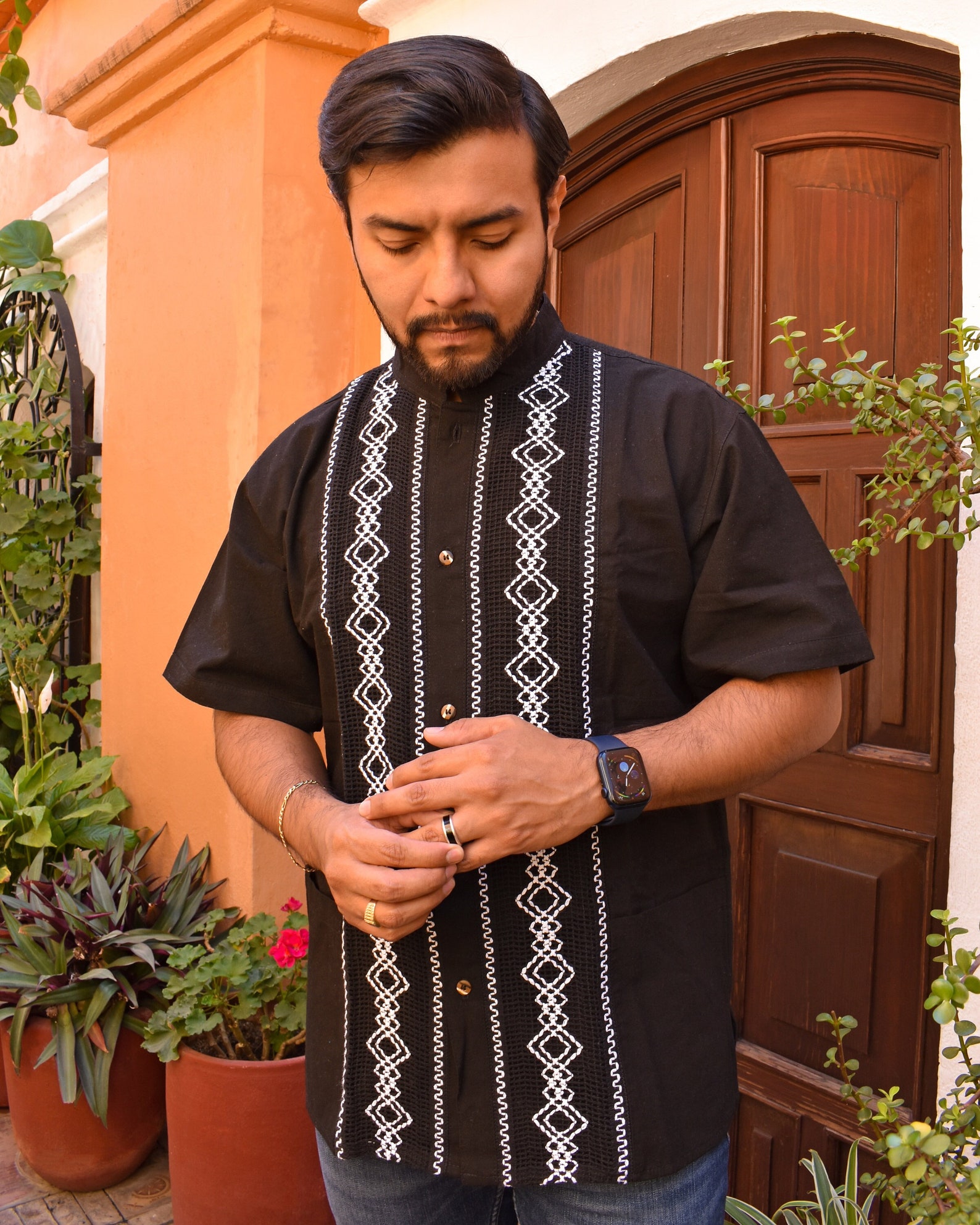 Mexican Guayabera, Manta Shirt, Oxford Shirt, Mexican Shirt, Oaxaca Man ...