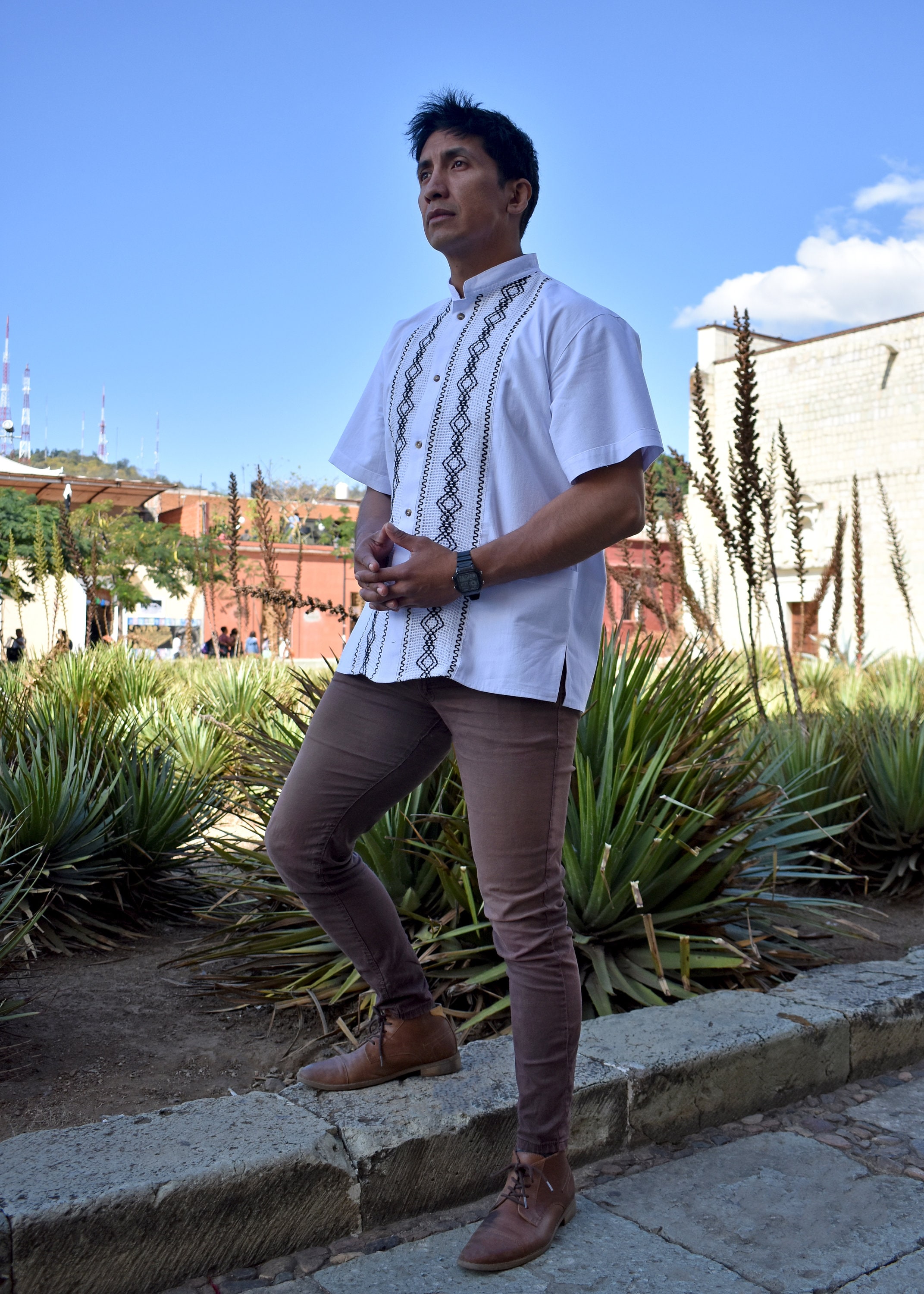 Mexican Guayabera, Manta Shirt, Oxford Shirt, Mexican Shirt, Oaxaca Man ...