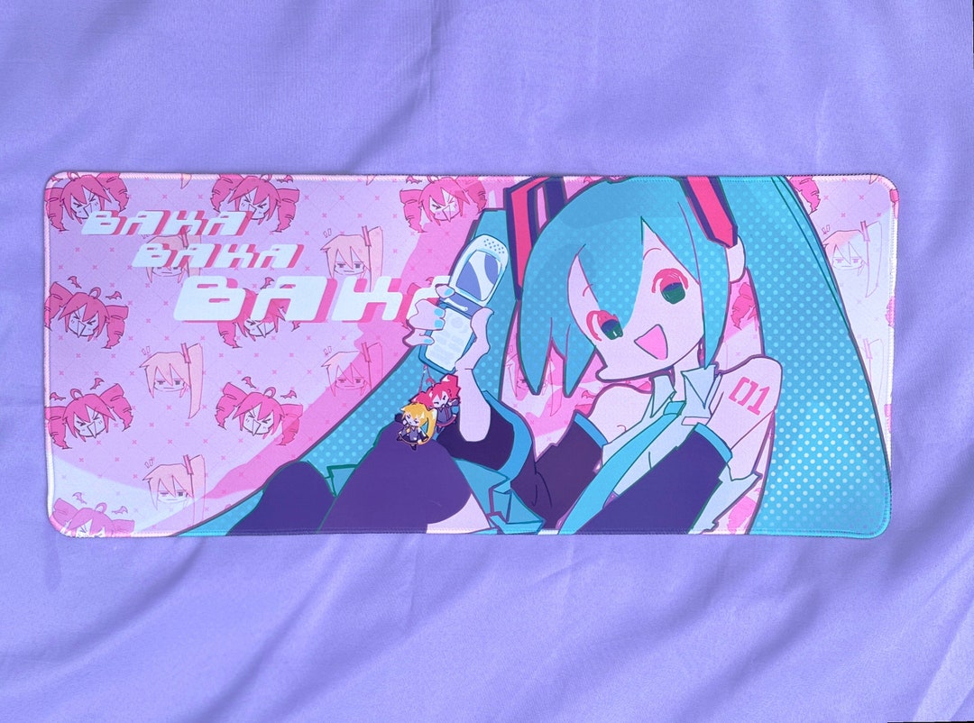 Hatsune Miku 'triple Baka' Large Desk Mat Mousepad - Etsy