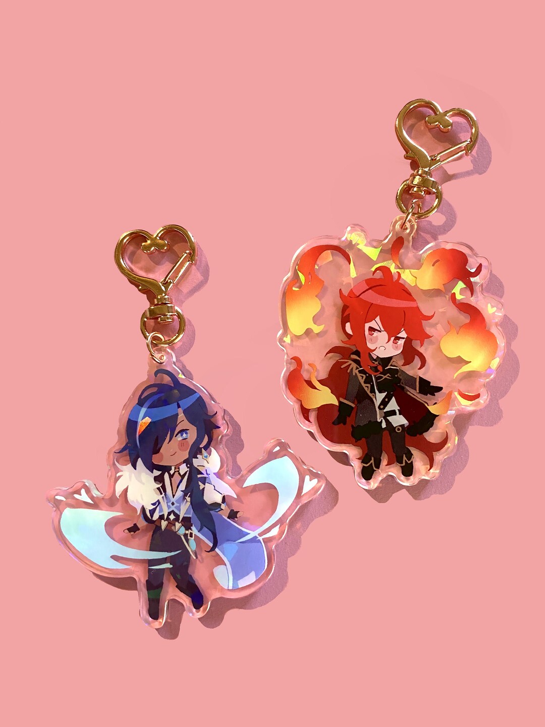 Kaeya and Diluc Holo Charms genshin Impact - Etsy Australia