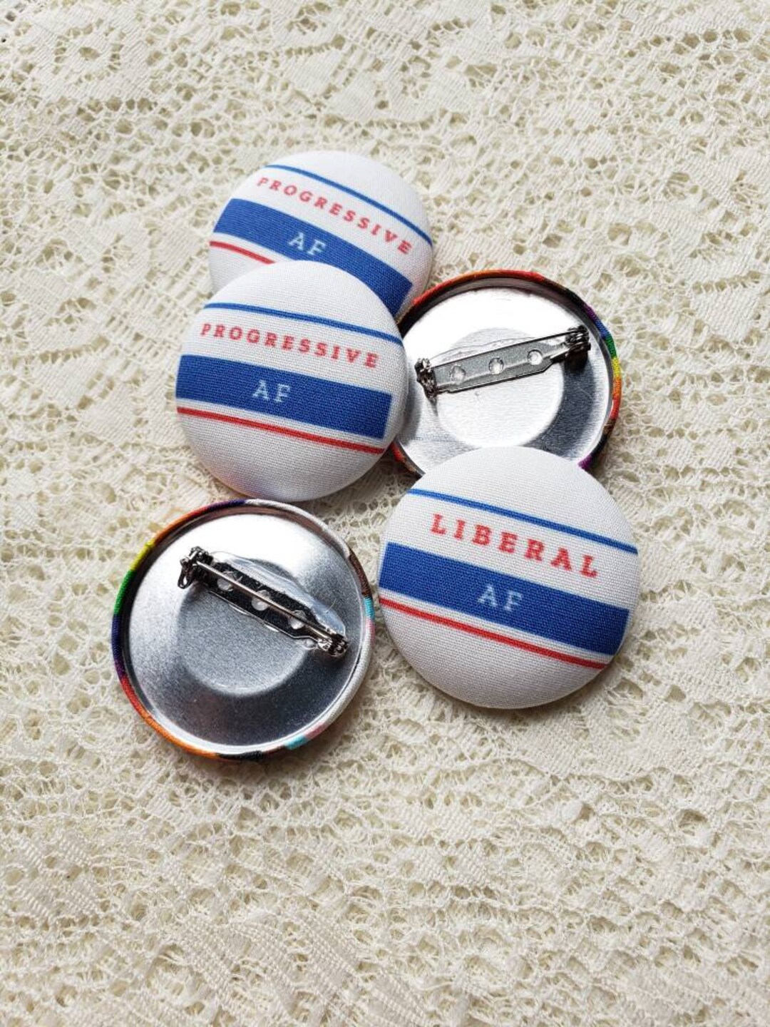 Liberal AF Pin/progressive AF Pin/liberal Progressive Fabric Button ...