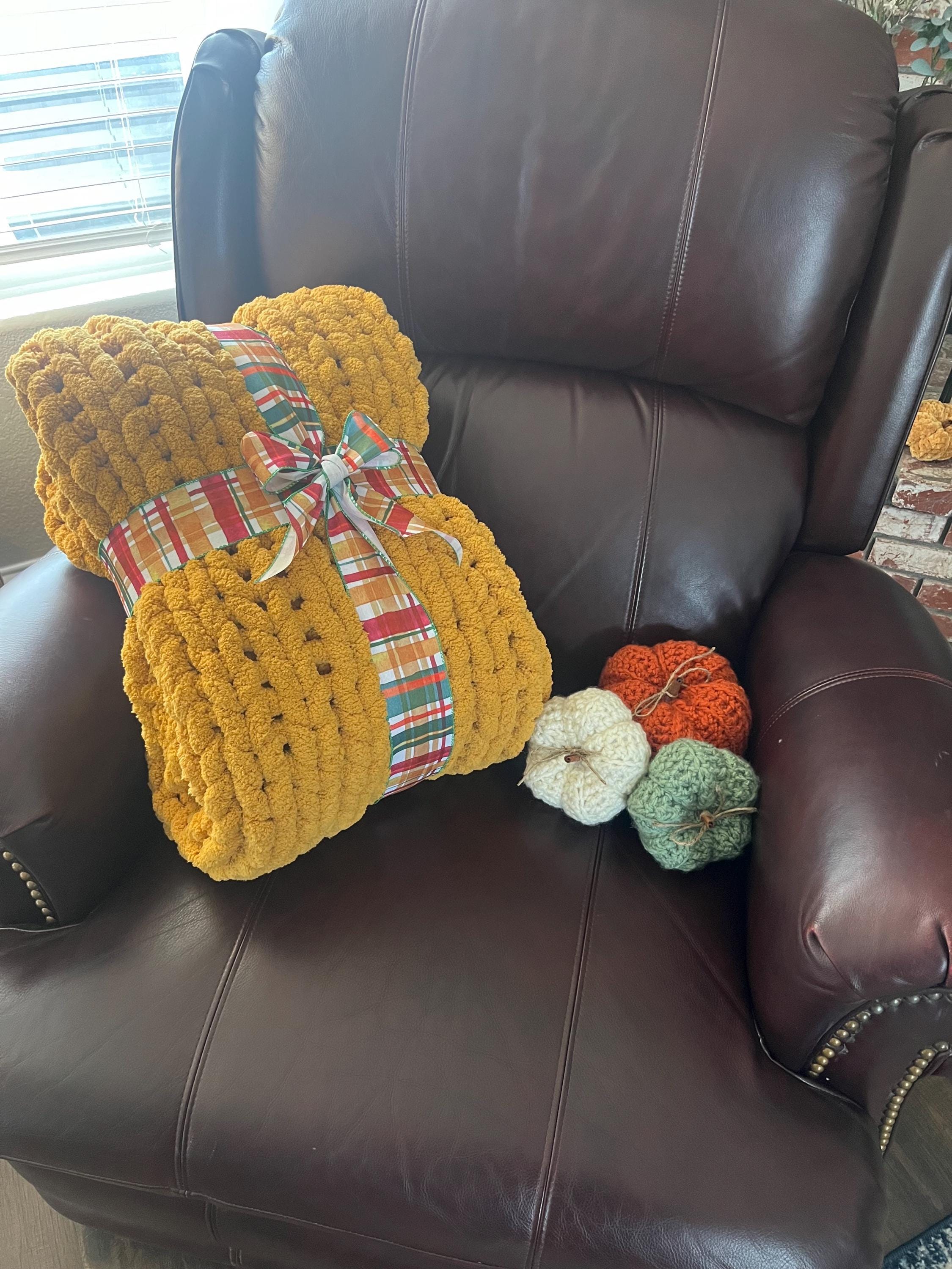 Chunky Hand Knit Blanket - Etsy