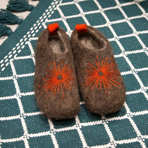 Scandinavian Felt Felted Wool Slippers for Women / Wool Clogs - Etsy
