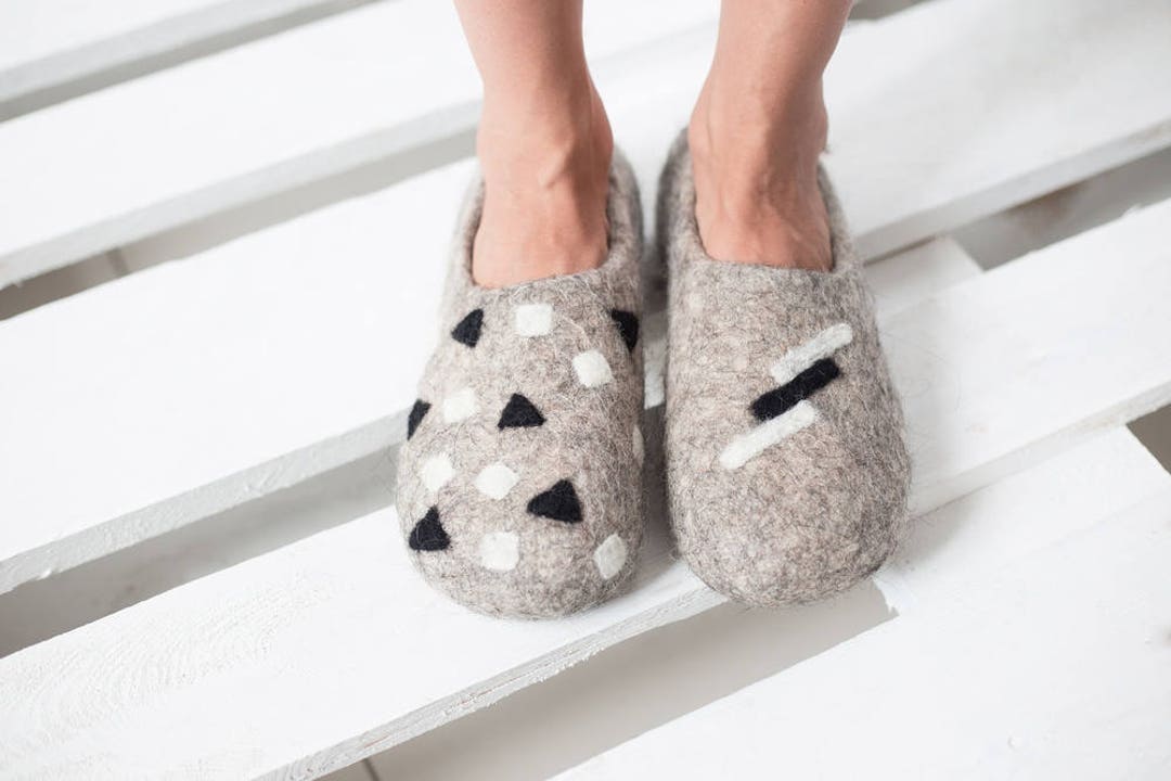 Felt Felted Wool Slippers for Women / Wool Clogs / Boiled Wool House ...