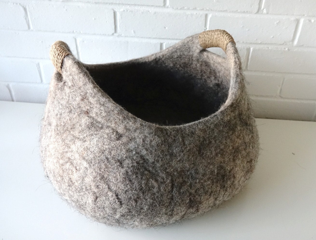 READY TO SHIP: Felted Felt Storage Basket Can Be Used as Cat Bed ...