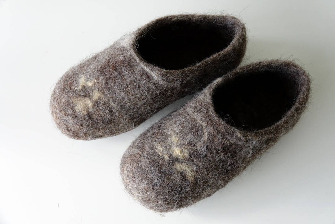 Felt Felted Wool Slippers / Clogs / House Shoes / Mules/ Woman's/men's ...