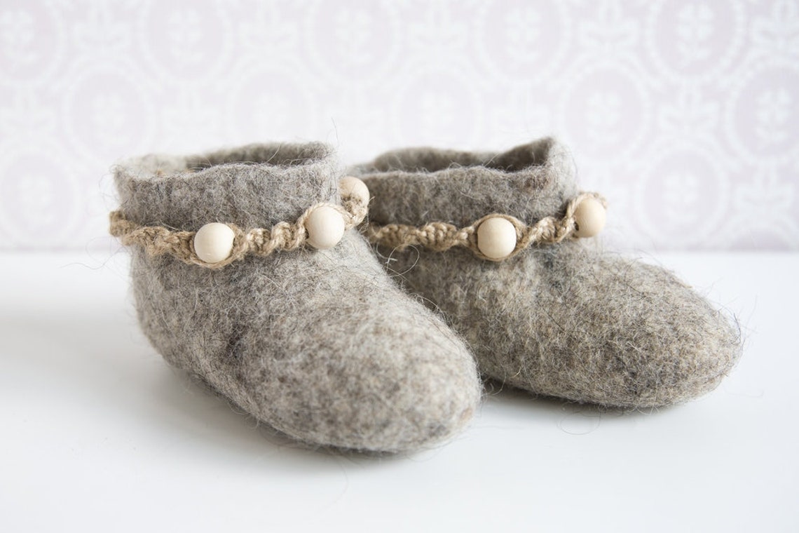 Children's Felt Felted Wool Booties Boiled Wool Slippers - Etsy UK