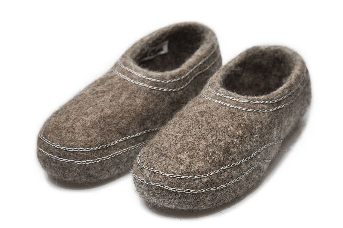 Felt Felted Wool Slippers / Clogs / Scandinavian House Shoes / | Etsy UK