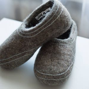 Felt Felted Wool Slippers / Clogs / Scandinavian House Shoes / Woman's ...