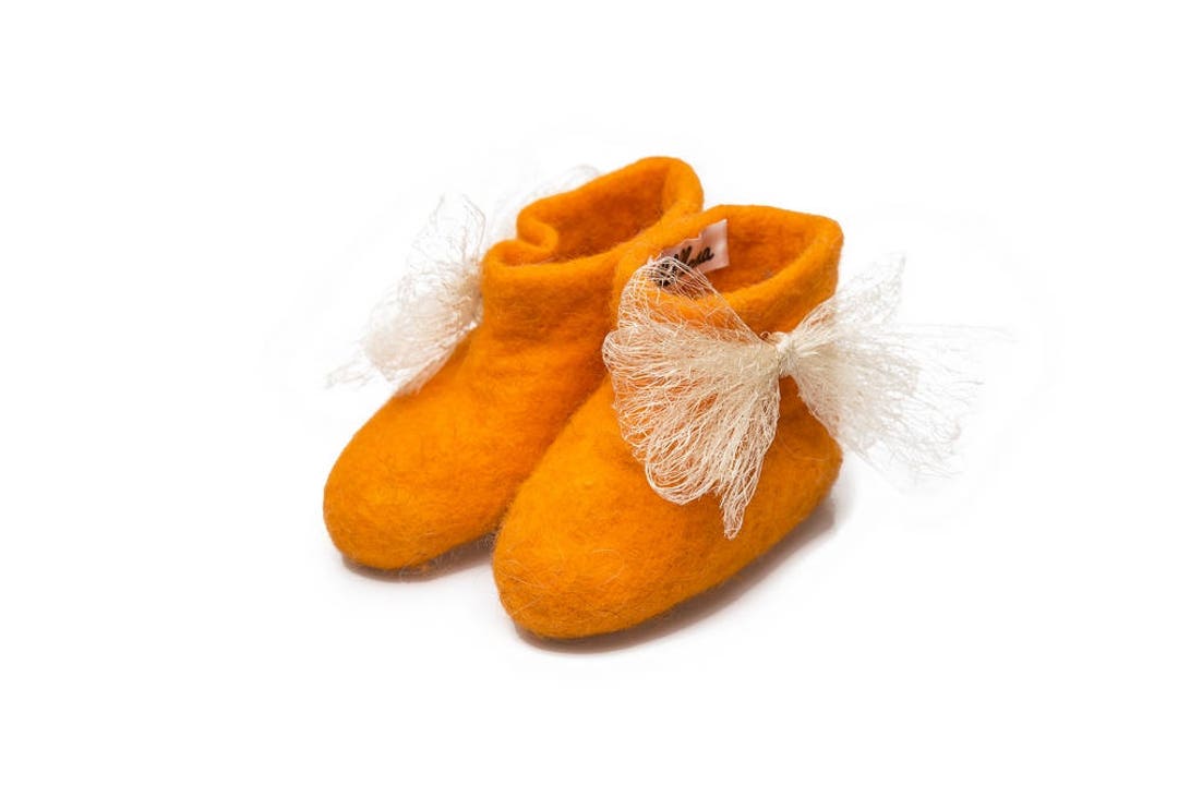 Children's Felt Felted Wool Booties / Slippers / Boots / Crib Shoes ...
