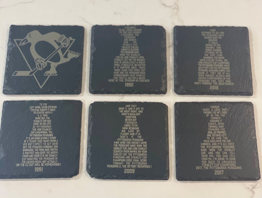 Pittsburgh Penguins Stanley Cup Coaster Set - Etsy