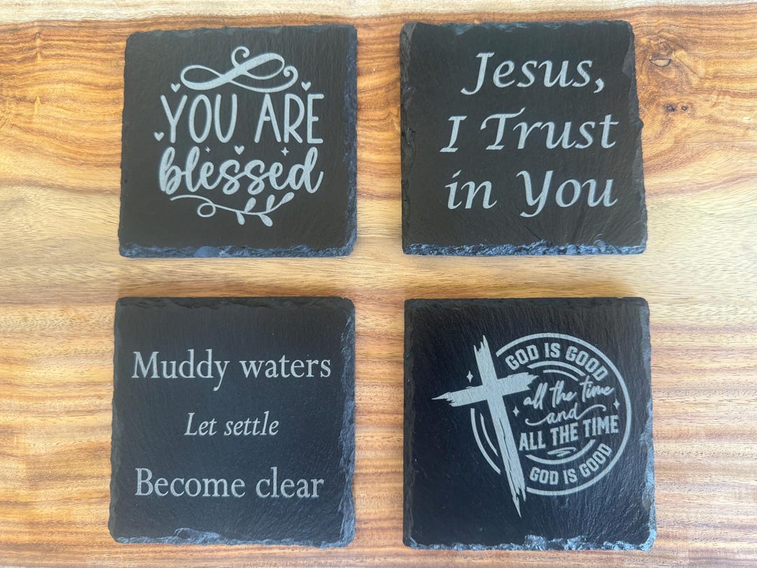 Inspirational/faith-based, Scripture Slate Coasters, Laser Engraved - Etsy