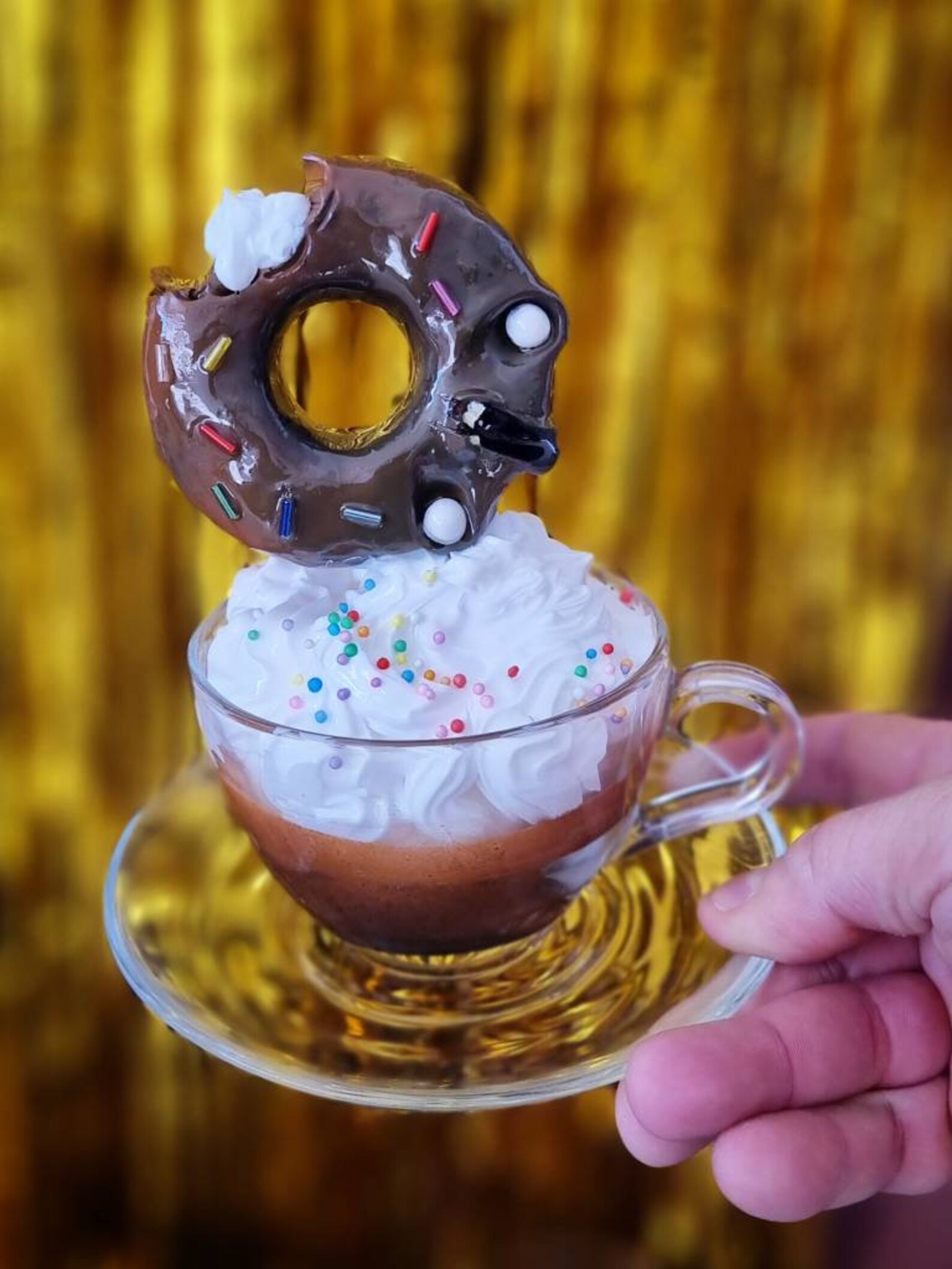 PINK DONUT SPOOKY- Pink Creepy Home Decor Donut Terror Chocolate ...