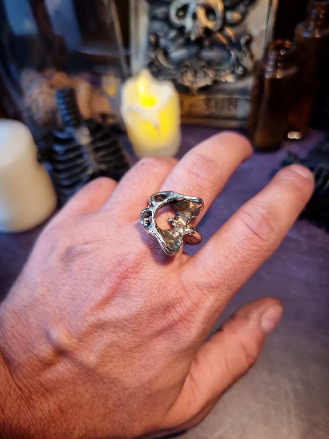 ANATOMICAL RING - Steampunk Romantic Jewelry Anatomy Bone Golden Ring ...