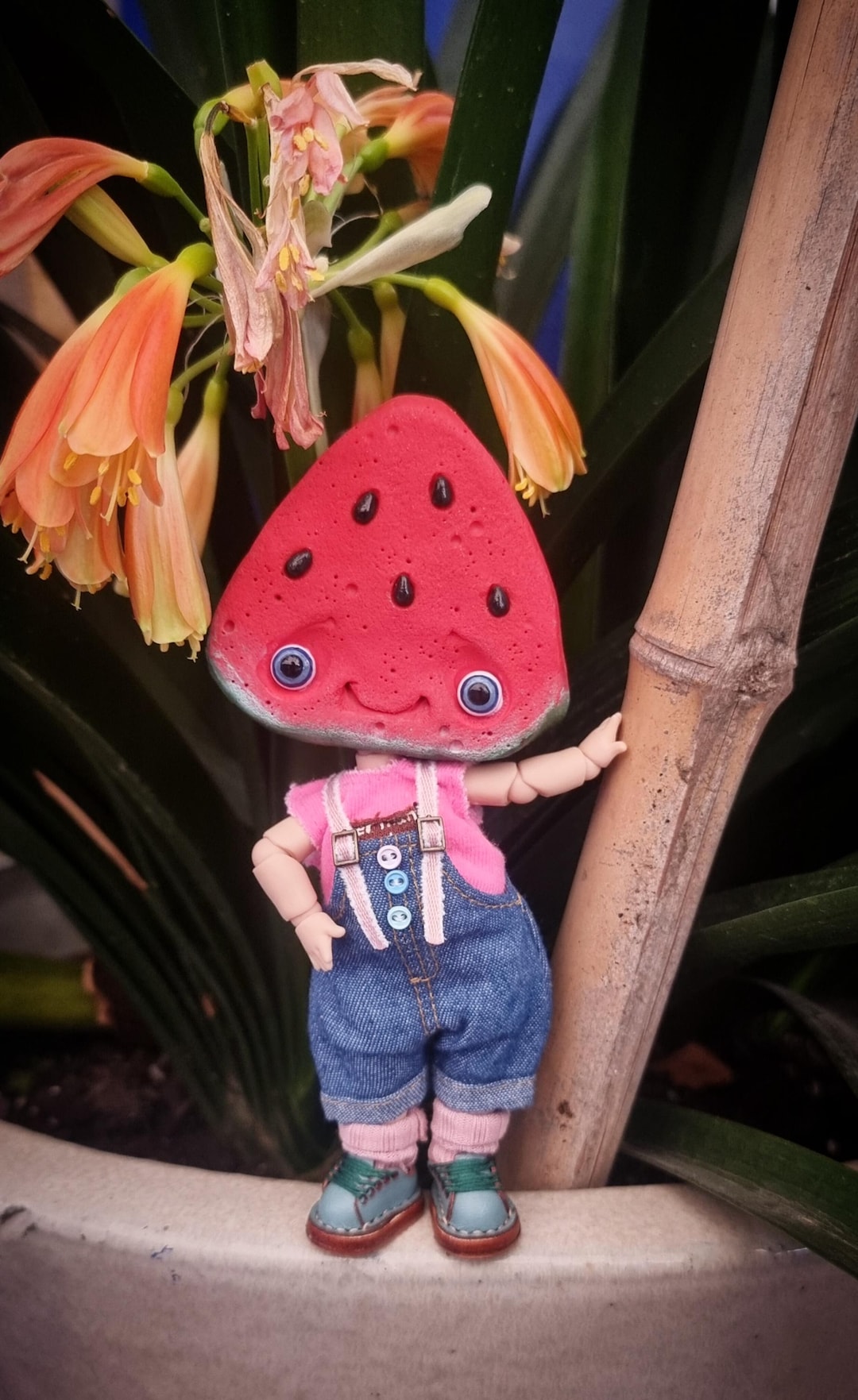 WATERMELON DOLL- Ooak Obitsu Artdoll Halloween Spooky Watermelon Spooky ...