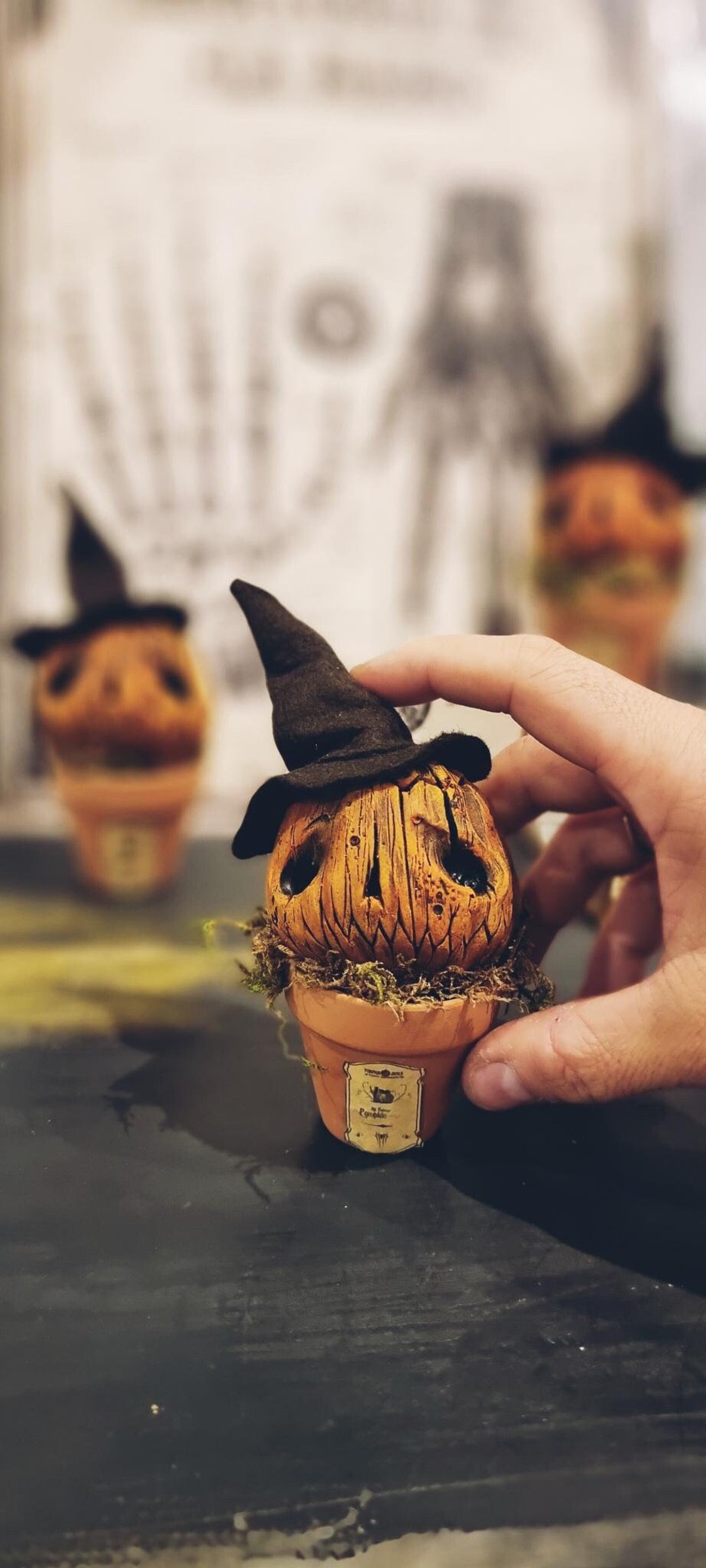 PUMPKIN POT - Calabaza Artdoll - Adorno De Halloween Creepy Orange ...