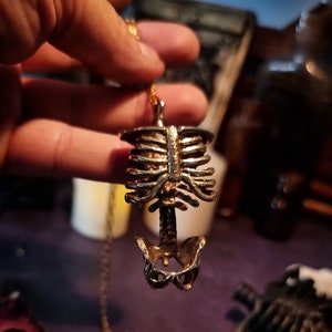 SKELETON NECKLACE - Anatomy Steampunk Jewelry Spooky Halloween Gift ...