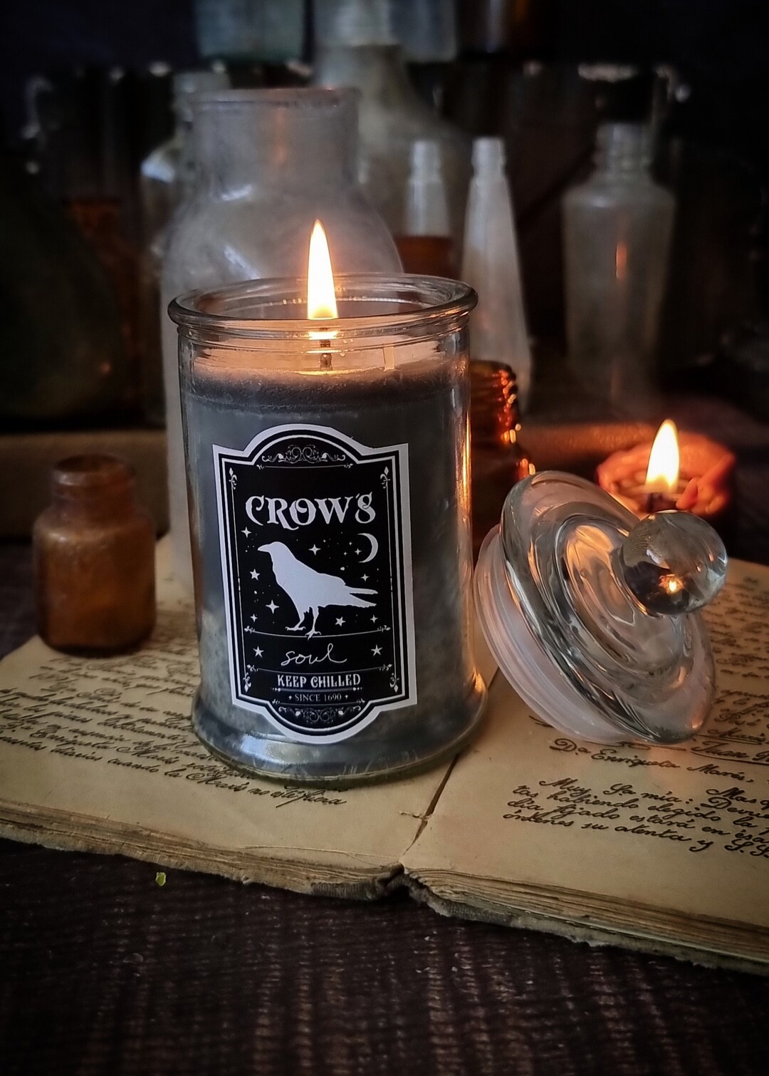 CANDLE POT - Potions Home Decor Magic Crow Candles Halloween Magic ...