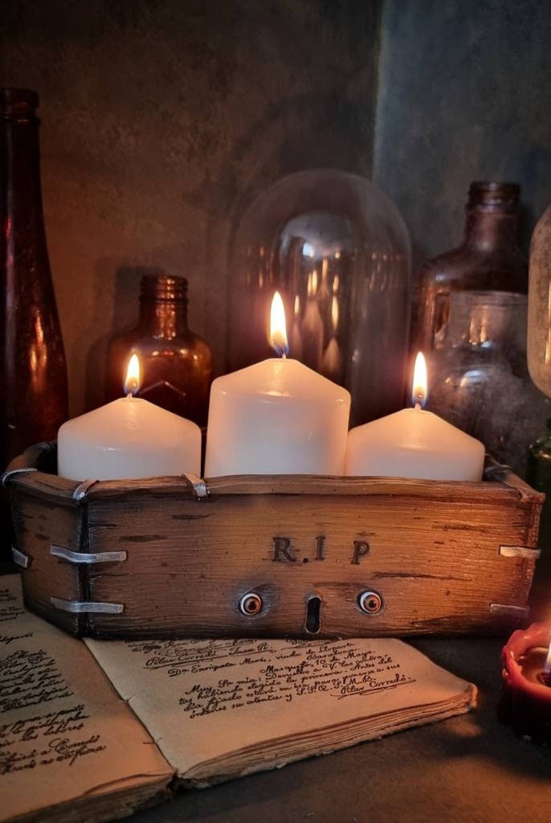 COFFIN POT - Candle Holder Plants, Creepy Home Decor,terror Decoration ...