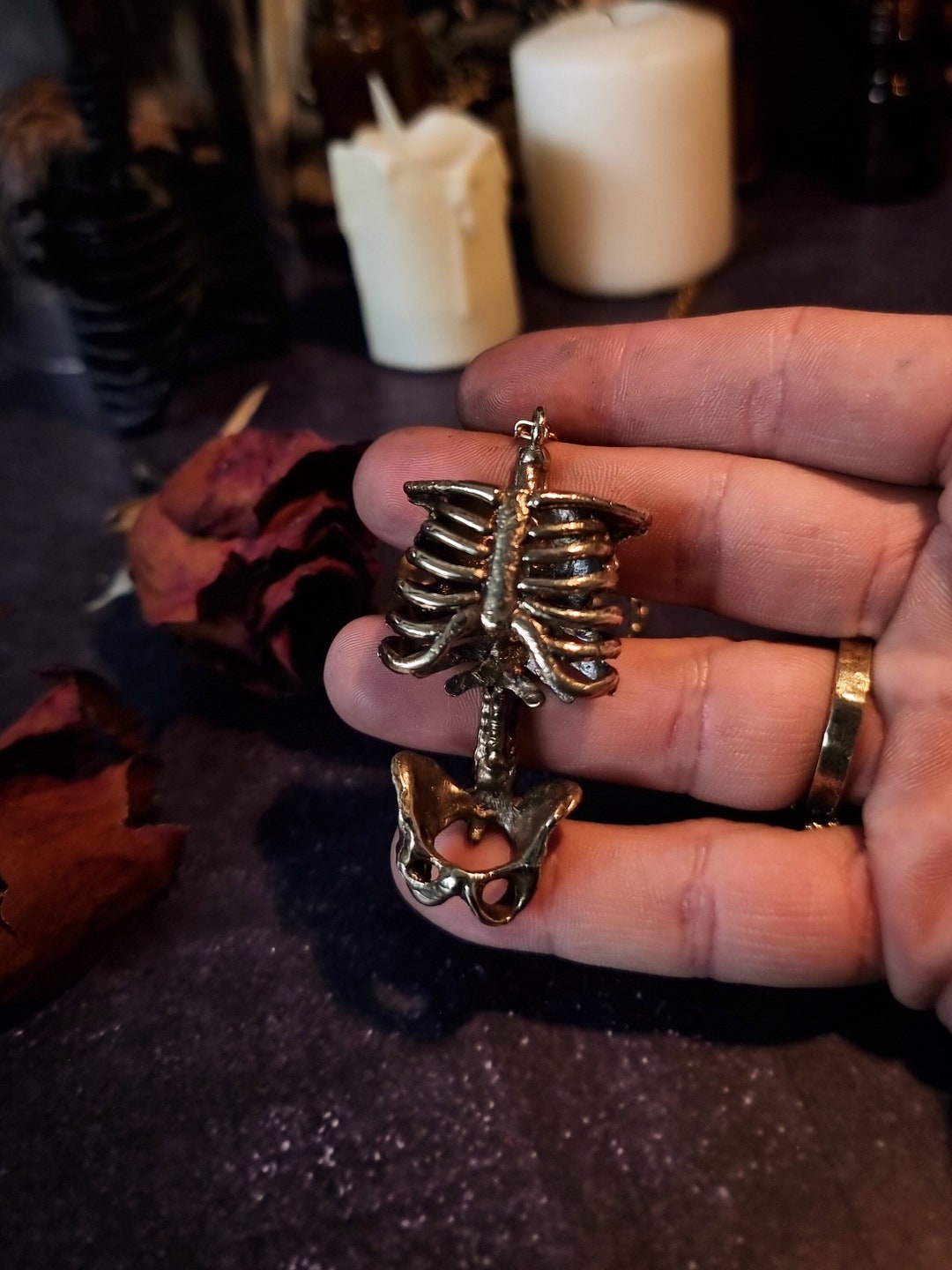 SKELETON NECKLACE - Anatomy Steampunk Jewelry Spooky Halloween Gift ...