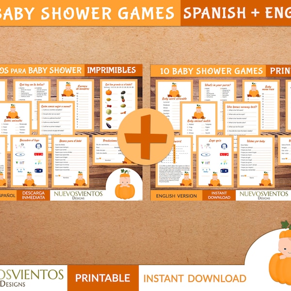 Baby Shower Games in Spanish - Etsy