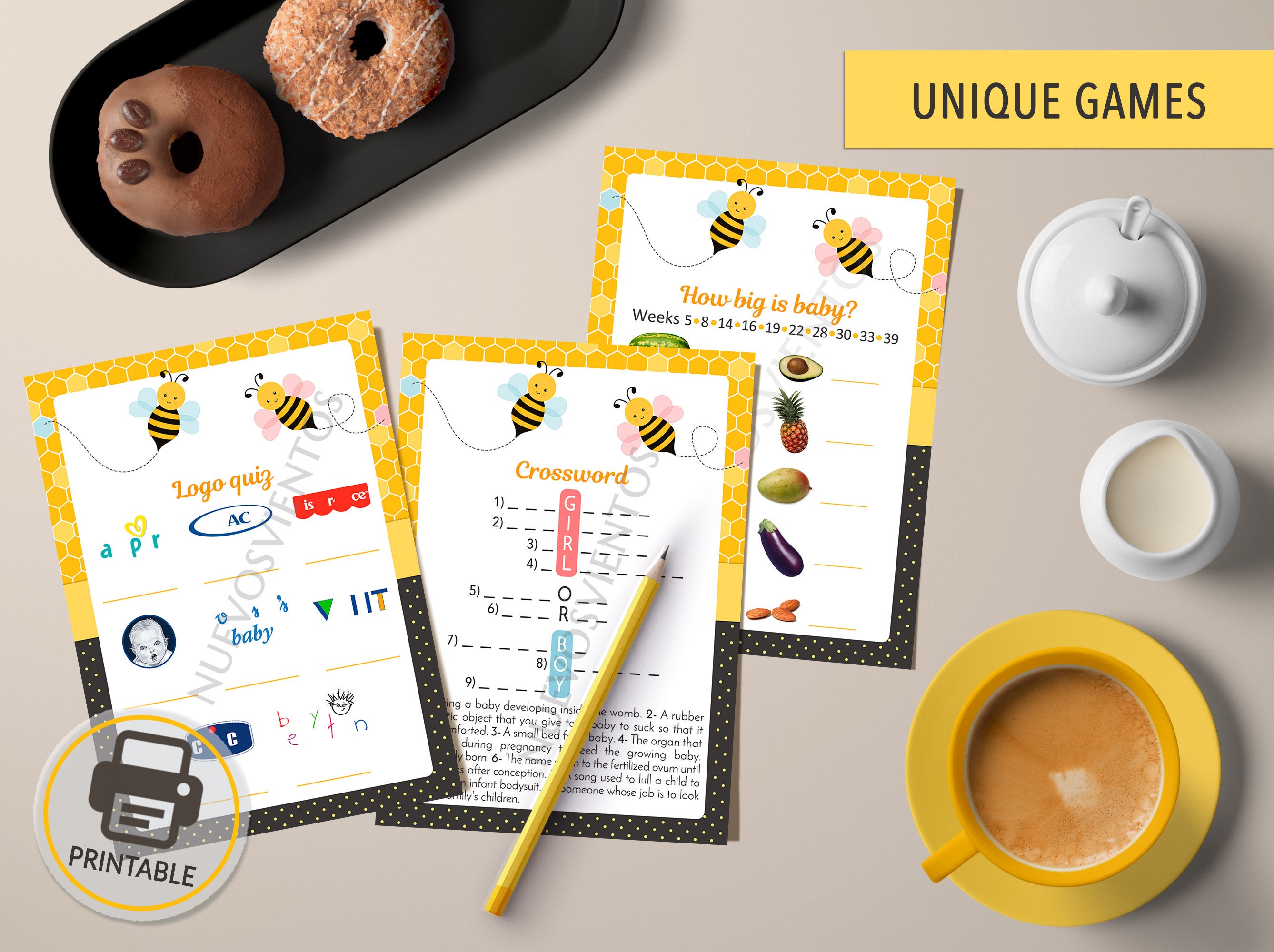 What Will It Bee Gender Reveal Games Printable - 10 Bee Gender Reveal ...