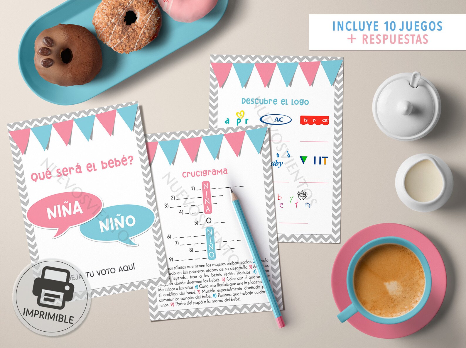 10 Gender Reveal Party Games in SPANISH Printable Sex Reveal - Etsy