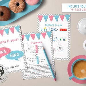 10 Gender Reveal Party Games in SPANISH Printable Sex Reveal - Etsy