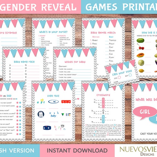 Blue or Pink Gender Reveal Gender Reveal Game Bundle Gender - Etsy