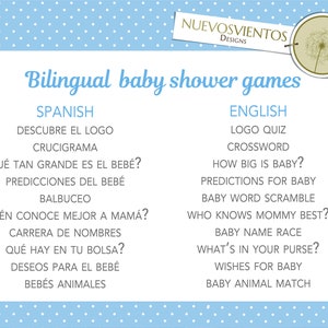 BILINGUAL Baby Shower: 10 Elephant Baby Shower Games in Spanish + 10 ...