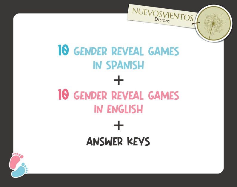Bilingual Gender Reveal Games: Spanish & English (digital Download) - Etsy