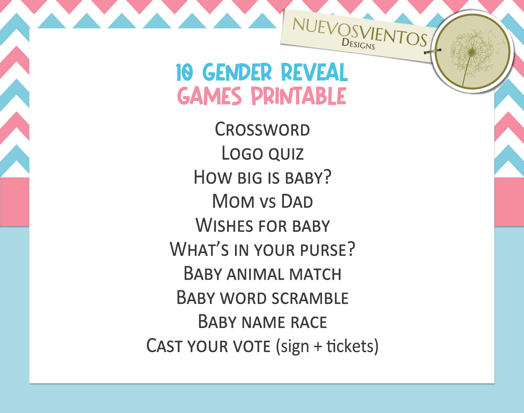 Gender Reveal Baby Feet Printable Games Bundle Set of 10 Activities - Etsy