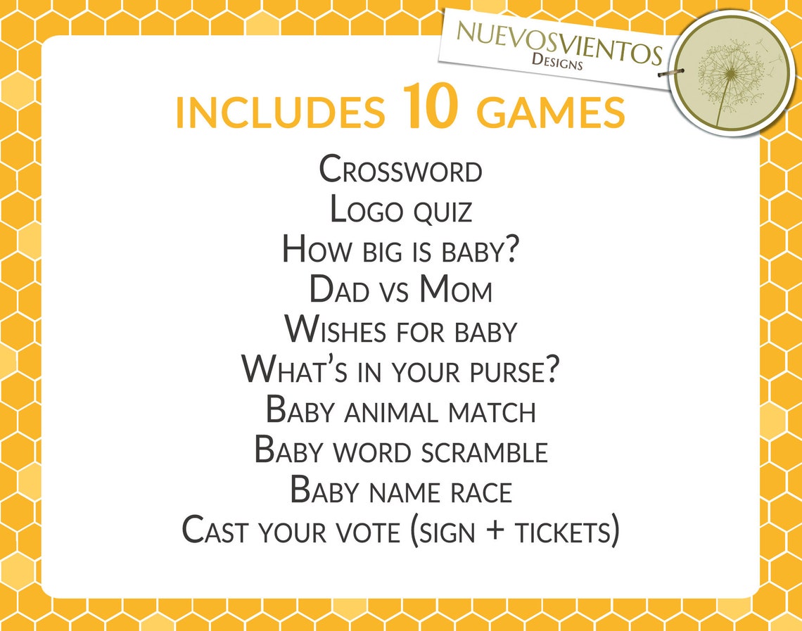 What Will It Bee Gender Reveal Games Printable - 10 Bee Gender Reveal ...