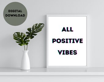 Think Positive Poster A4 digital - Etsy