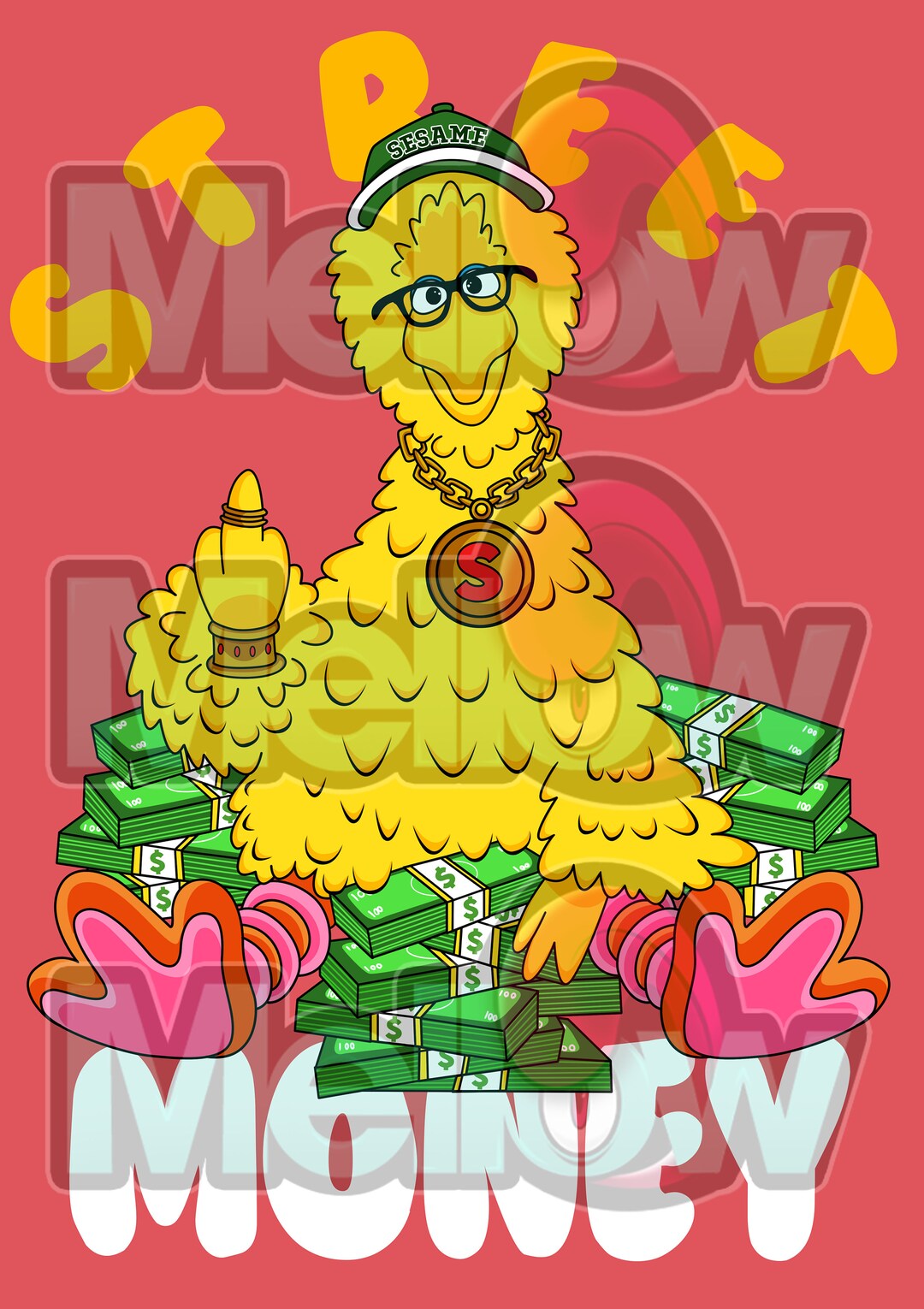 Big Bird Street Money PNG FILE - Etsy