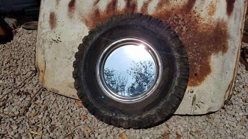Wheel & Tire Round Mirror | Etsy