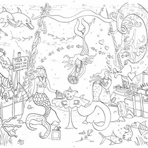 Giant Coloring-in Poster - Mermaid Sea Adventure 100 X 70cm - Etsy