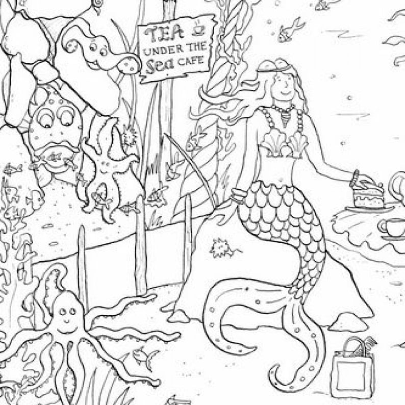 Giant Coloring-in Poster - Mermaid Sea Adventure 100 X 70cm - Etsy
