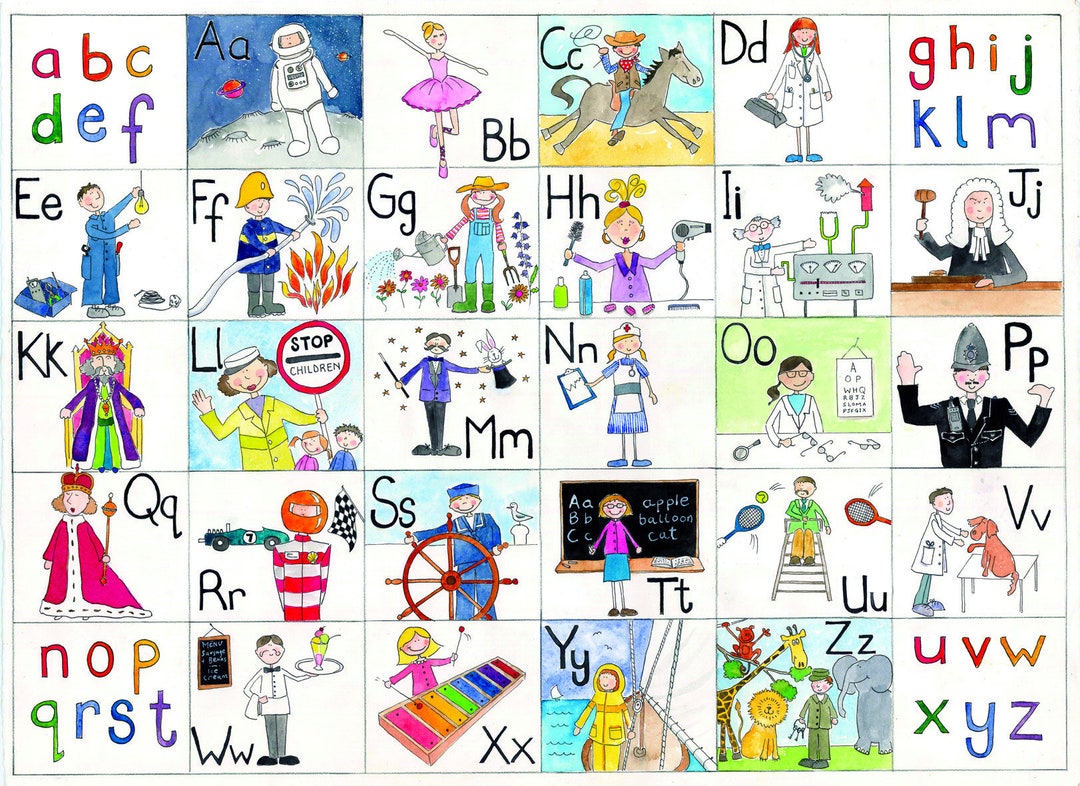 Giant Alphabet Poster - Peoples' Jobs - 75 X 100cm - Etsy