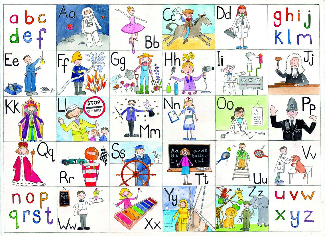 Giant Alphabet Poster - Peoples' Jobs - 75 X 100cm - Etsy