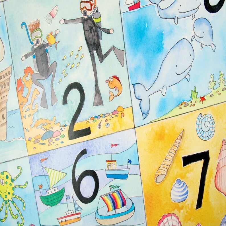 Giant Numbers Poster - Seaside 100 X 75cm - Etsy