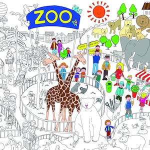 Giant Colouring in Poster - Zoo 10 X 70cm - Etsy