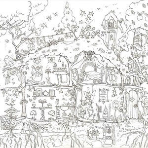 Giant Colouring-in Poster - Fairy House 100 X 70cm - Etsy